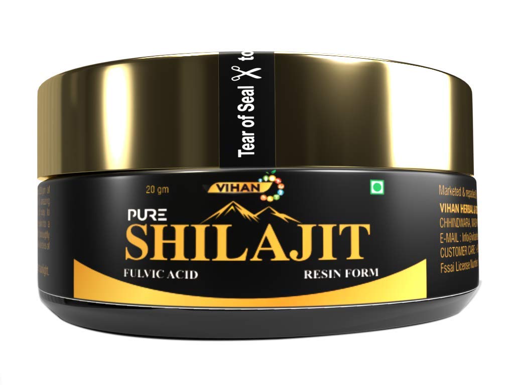 VIHAN Shilajit Resin, 20gm plant - derived minerals & fulvic acid supp ...