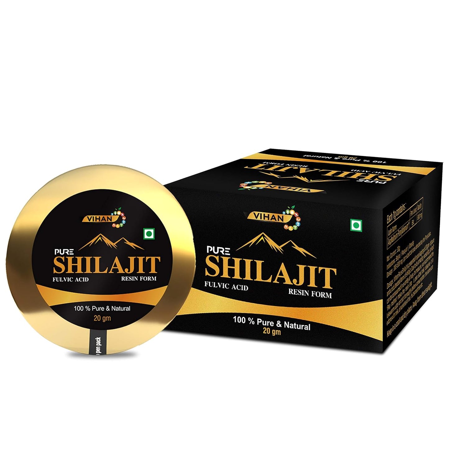 VIHAN Shilajit Resin, 20gm plant - derived minerals & fulvic acid supp ...