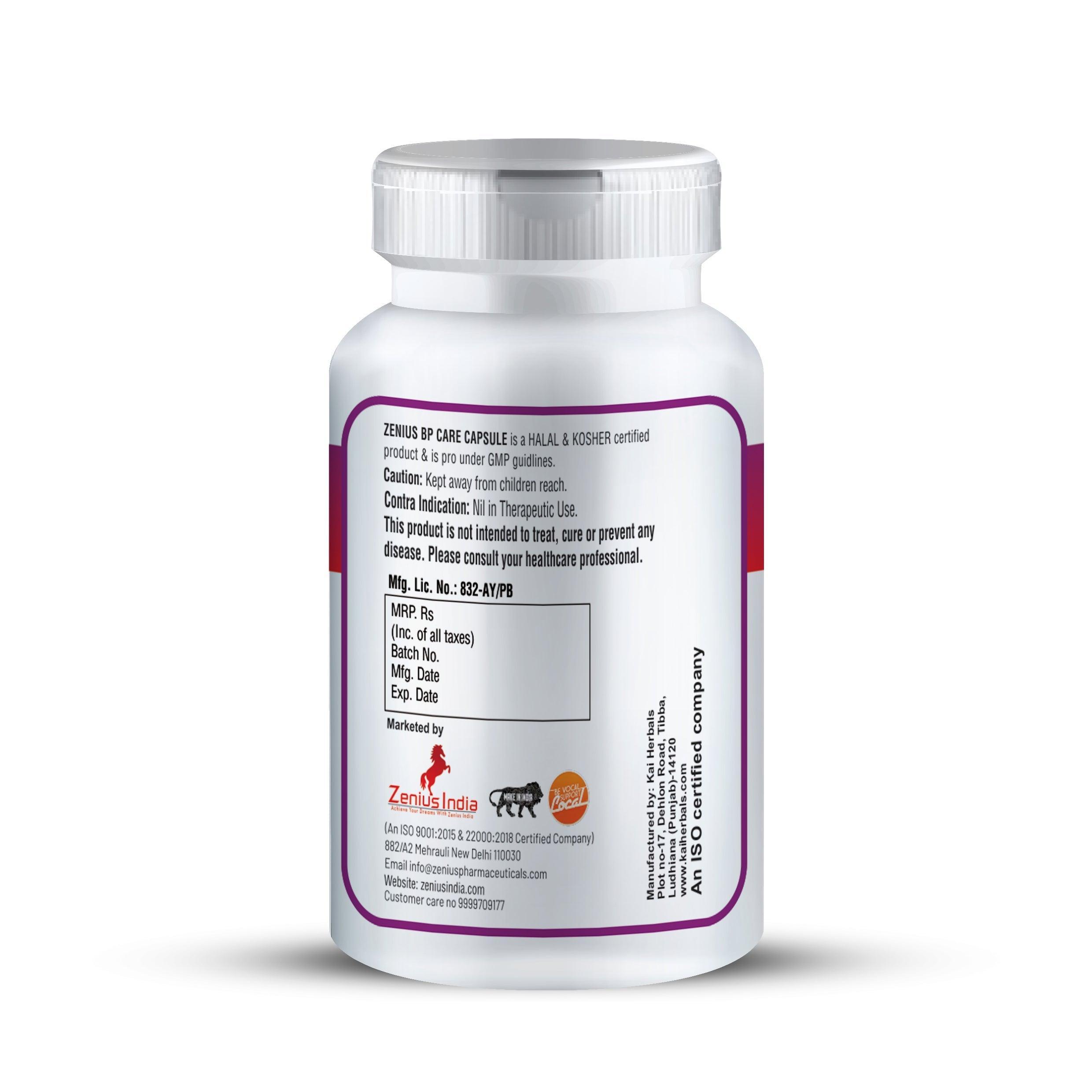 Zenius BP Care Capsule: Buy a Bottle of 60 Capsules at Gudhealthy